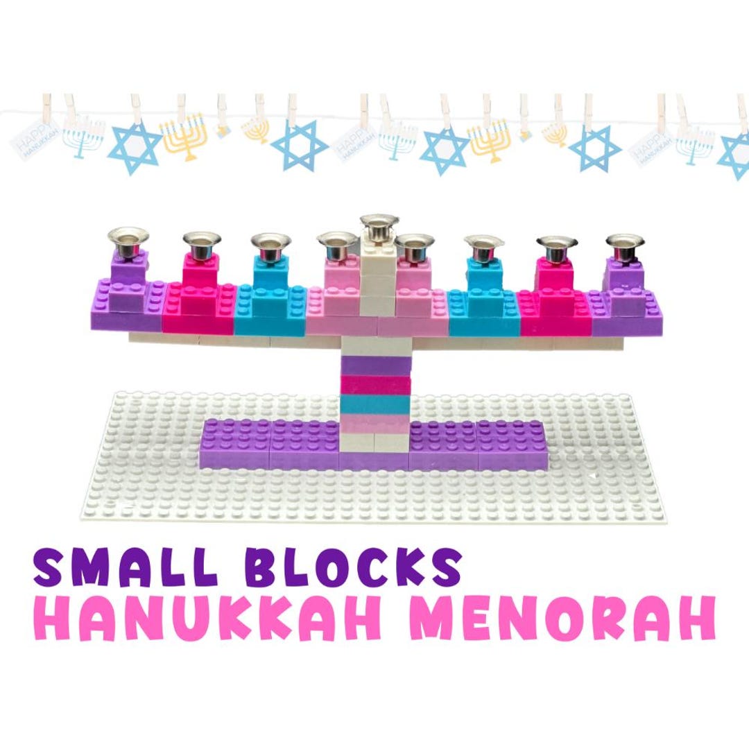 Small Brick Block Menorah, Colorful Bricks, Brick Block Menorah ...