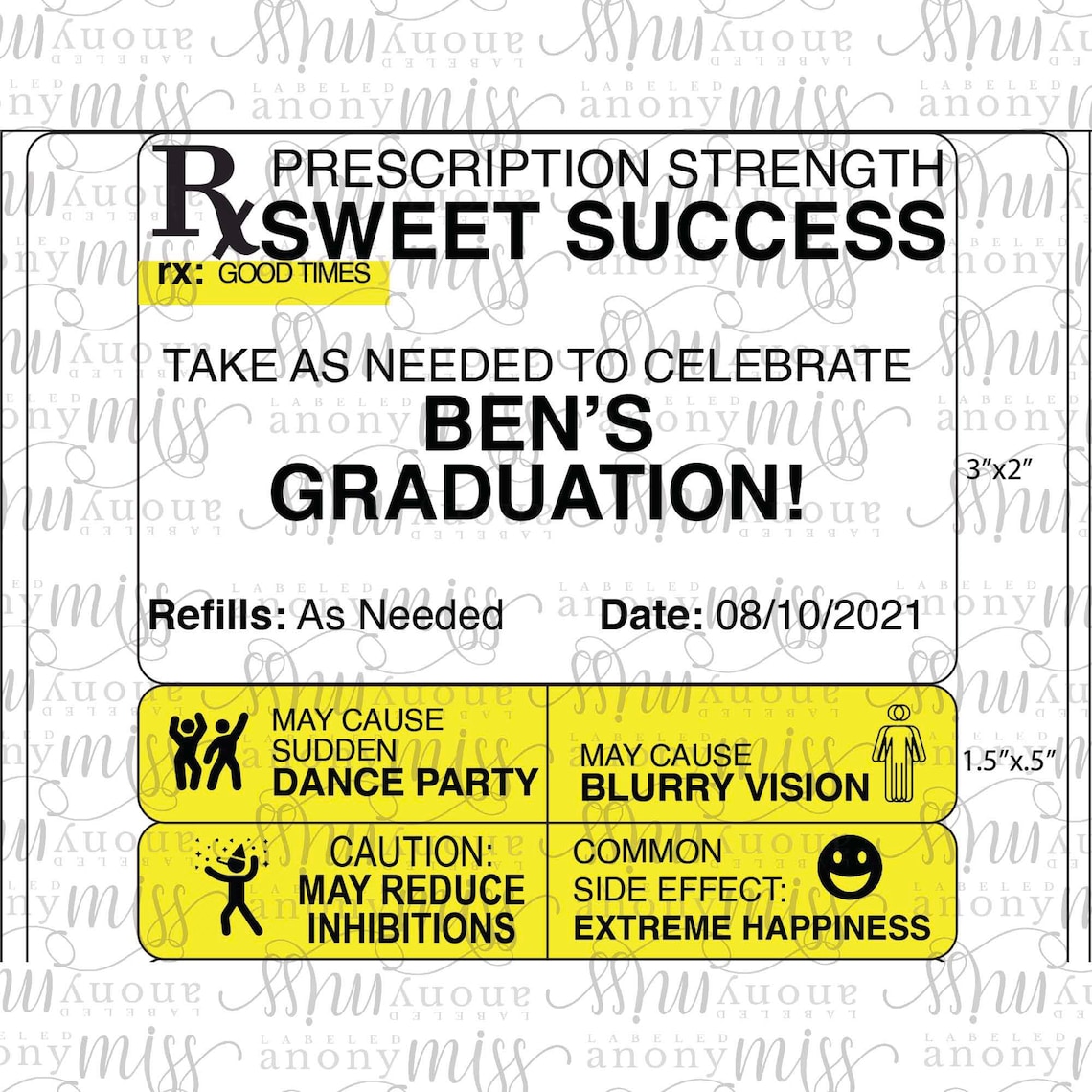 Personalized Candy Filled Prescription Bottle, Candy Chill Pills Gift ...