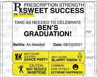 Personalized Prescription Candy Jar Label, Candy Chill Pills Birthday ...