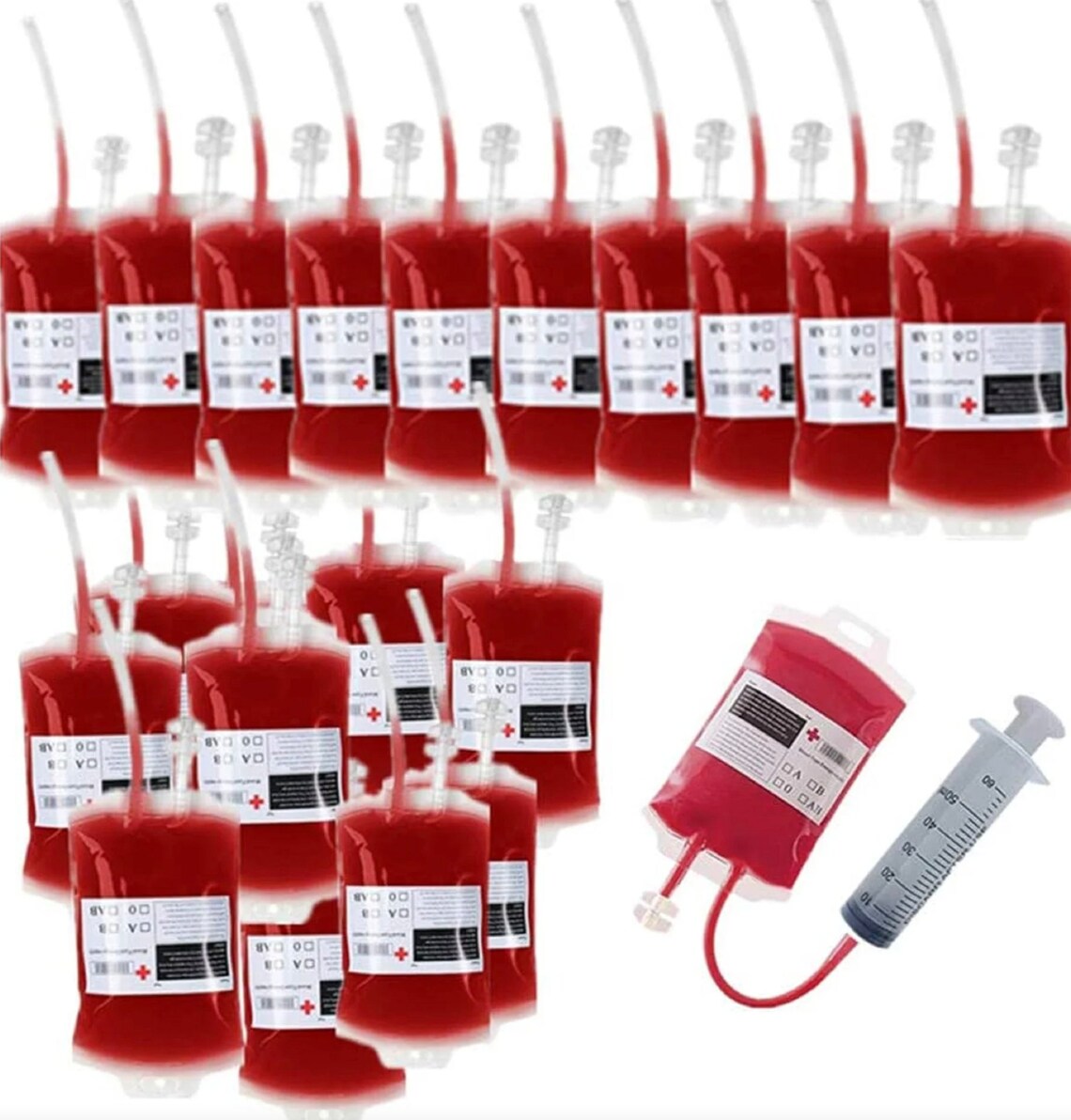 I.V. Bag Drink Pouch, Blood Bag Drink Cups + Labels, DIY Halloween ...