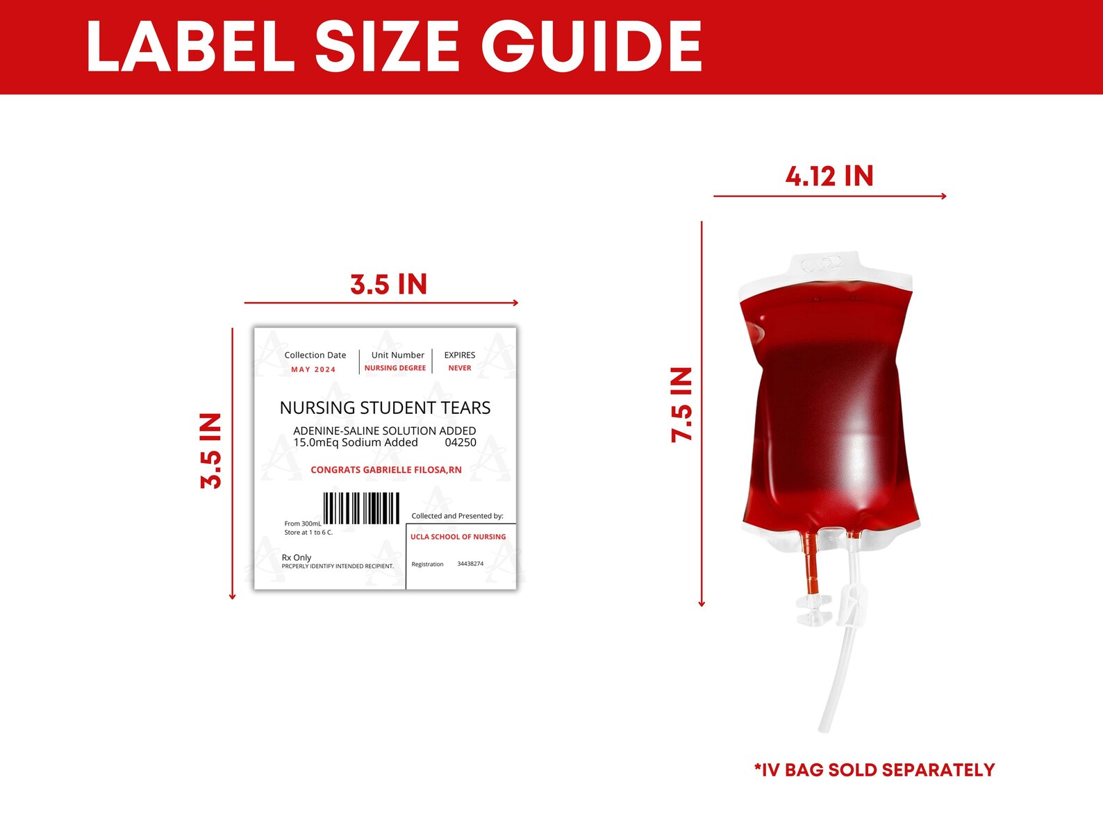 Editable I.V. Drip Drink Pouch Label, Instant Download I.V. Drink Bag ...