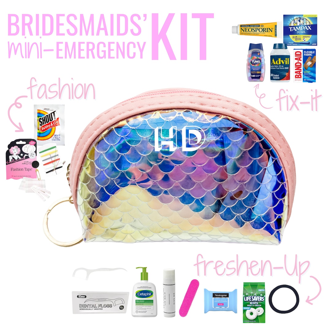 Personalized Bridesmaid Emergency Kit, Wedding Day Emergency Kit, Bride ...