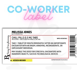 Personalized Prescription Candy Jar, Candy Chill Pills, Fake ...