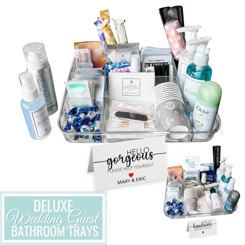 Deluxe Wedding Bathroom Tray, His & Hers Bathroom Amenities, Wedding ...