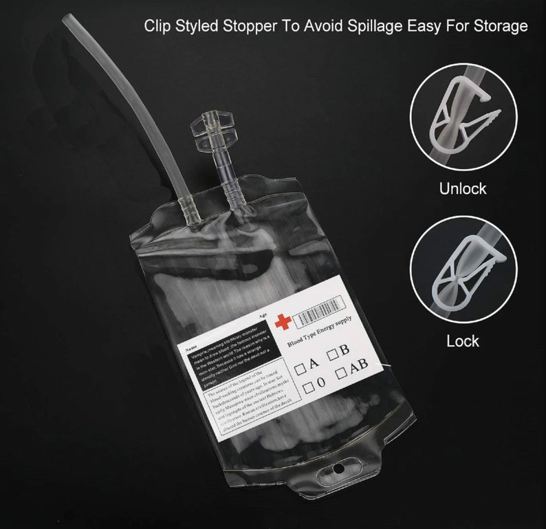 I.V. Bag Drink Pouch Blood Bag Drink Cups Labels DIY - Etsy