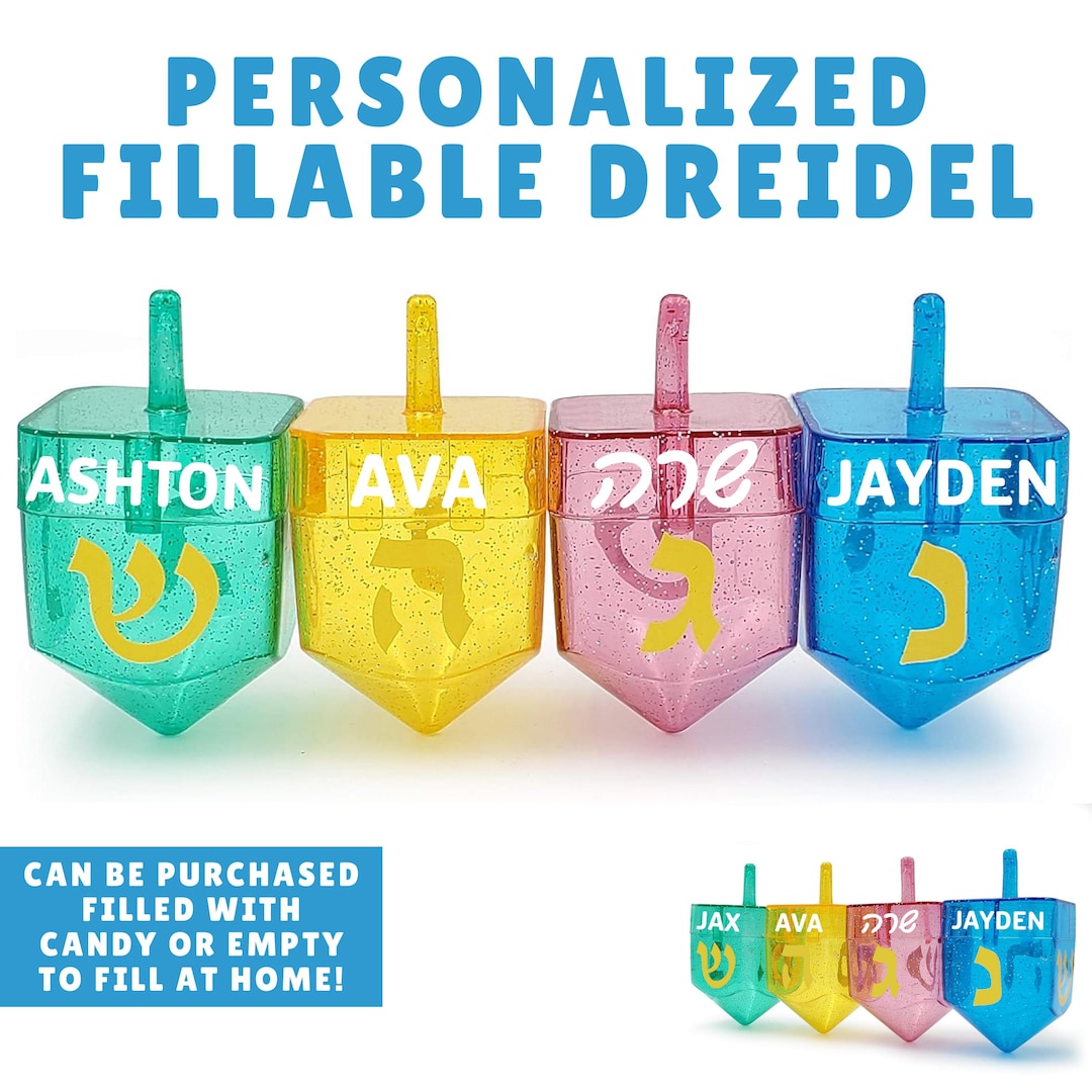 Hanukkah Fillable Candy Dreidel, Personalized Plastic Dreidels ...
