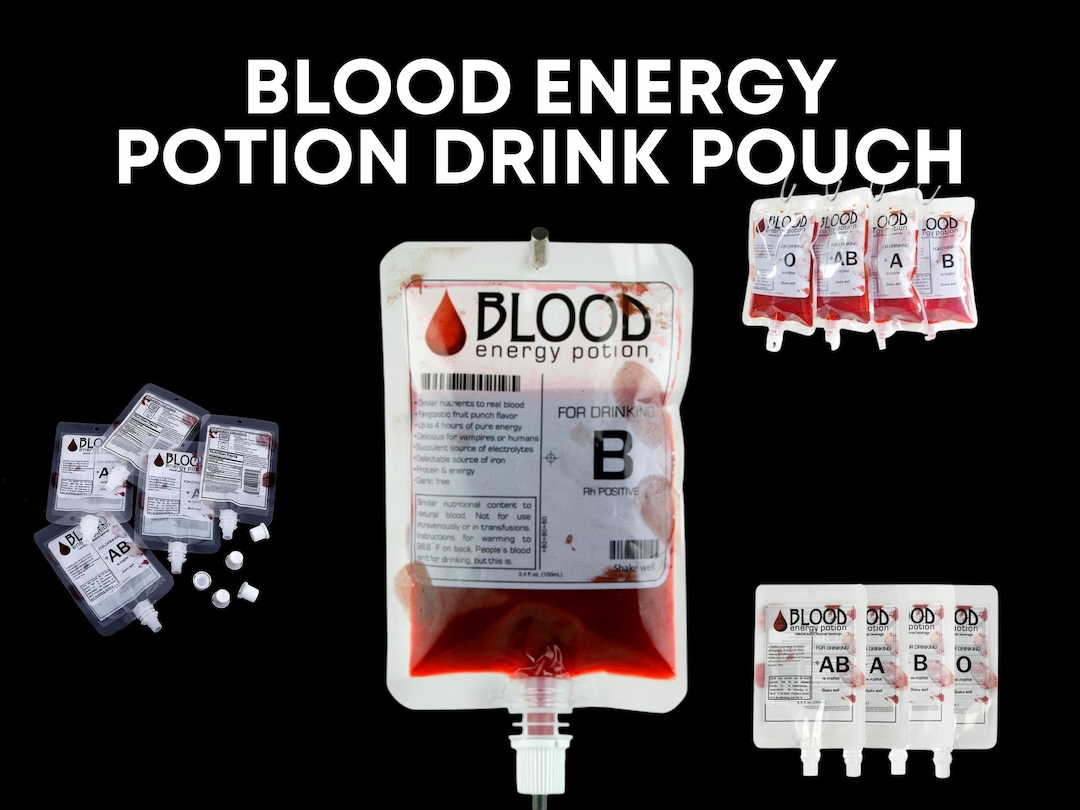 Blood Energy Drink Flask, I.V. Bag Drink Pouch, Blood Bag Drink Cups ...
