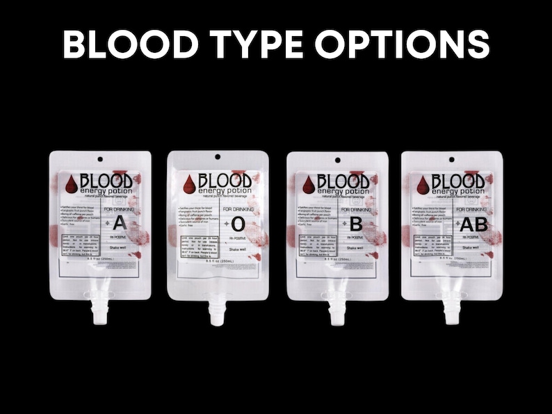 Blood Energy Drink Flask, I.V. Bag Drink Pouch, Blood Bag Drink Cups ...