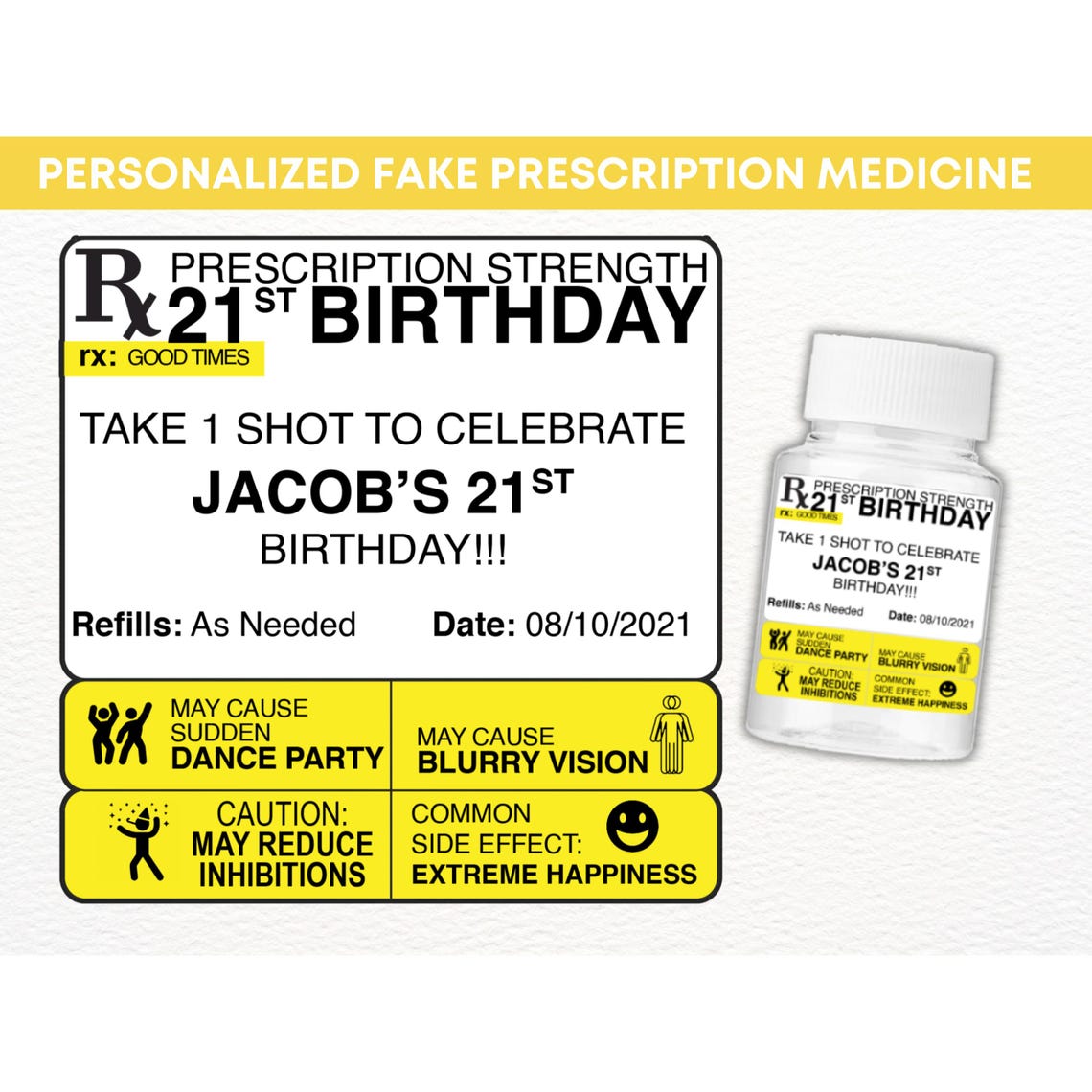 Personalized Prescription Candy Jar, Candy Chill Pills, RX Candy ...