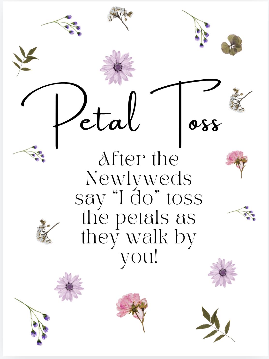 Wedding Petal Toss - Flower Toss - Digital Download- Fun Wedding Ideas ...