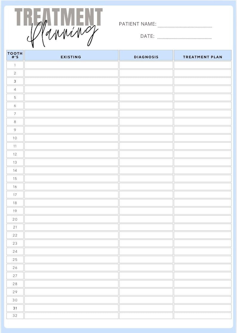 Dental New Patient Intake Notes - Digital Download-new Patient Forms ...
