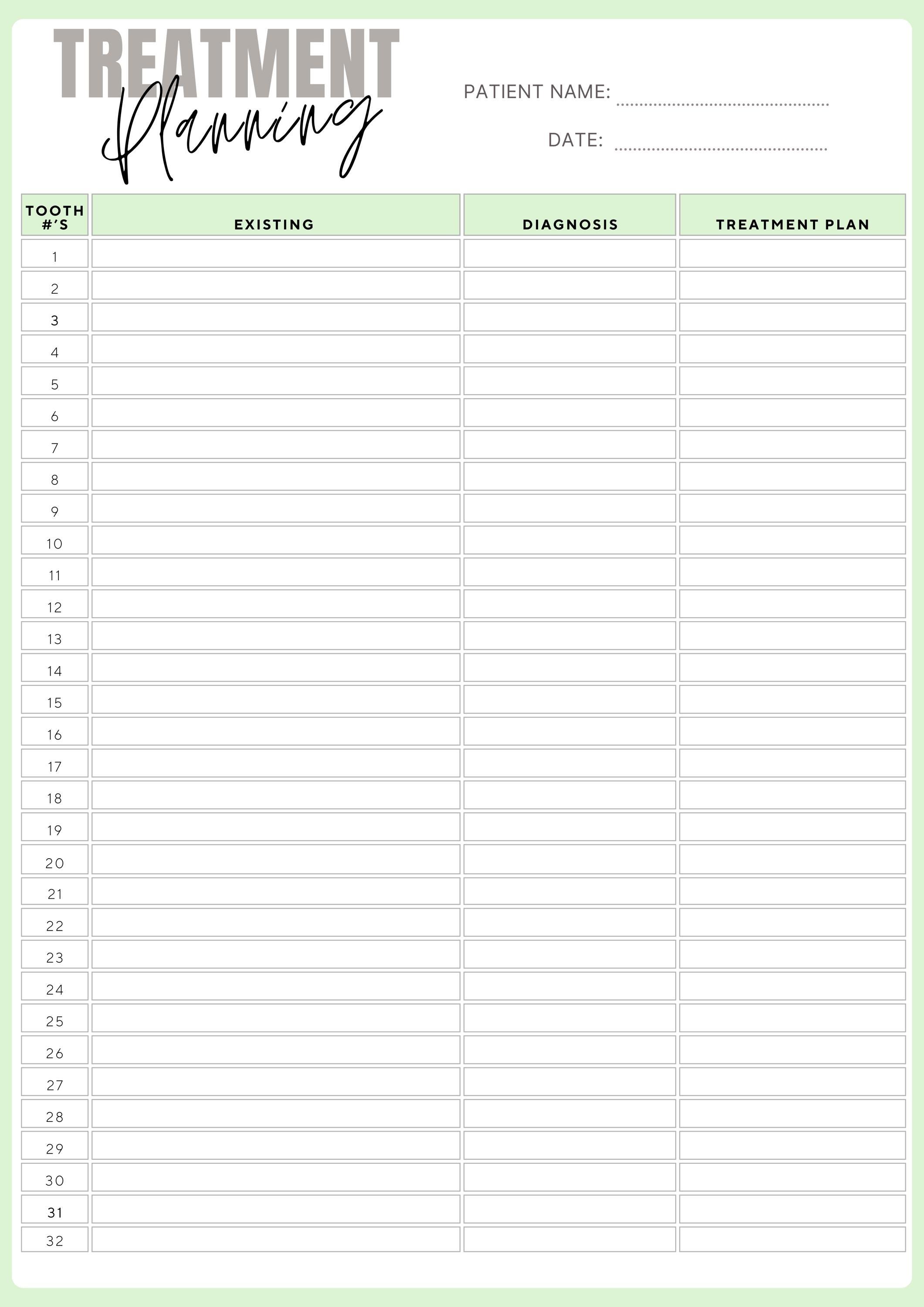 Dental New Patient Intake Notes Digital Download-new Patient Forms ...