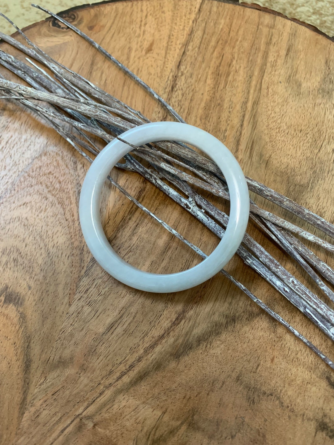 Pure 100% Nature Grade A White Jade Bangle With Certificate - Etsy