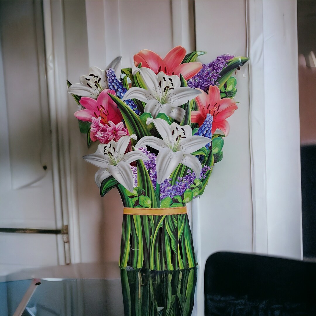 3D Pop-up Flower Card Valentine's, Birthday, Get Well, Boquet Card ...