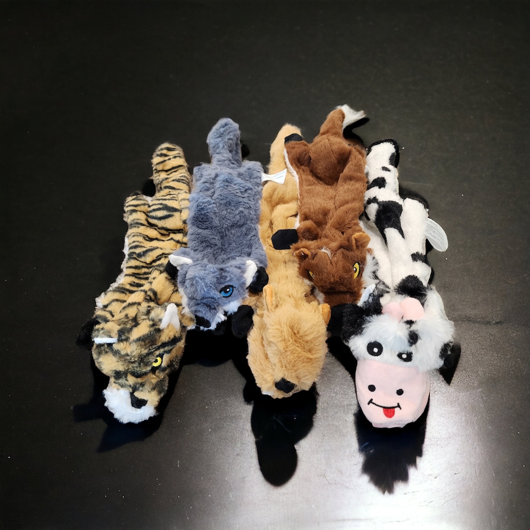 Dog Squeaky Toy 5 Pack, No Stuffing Plush Dog Chew Toy for Small Medium ...