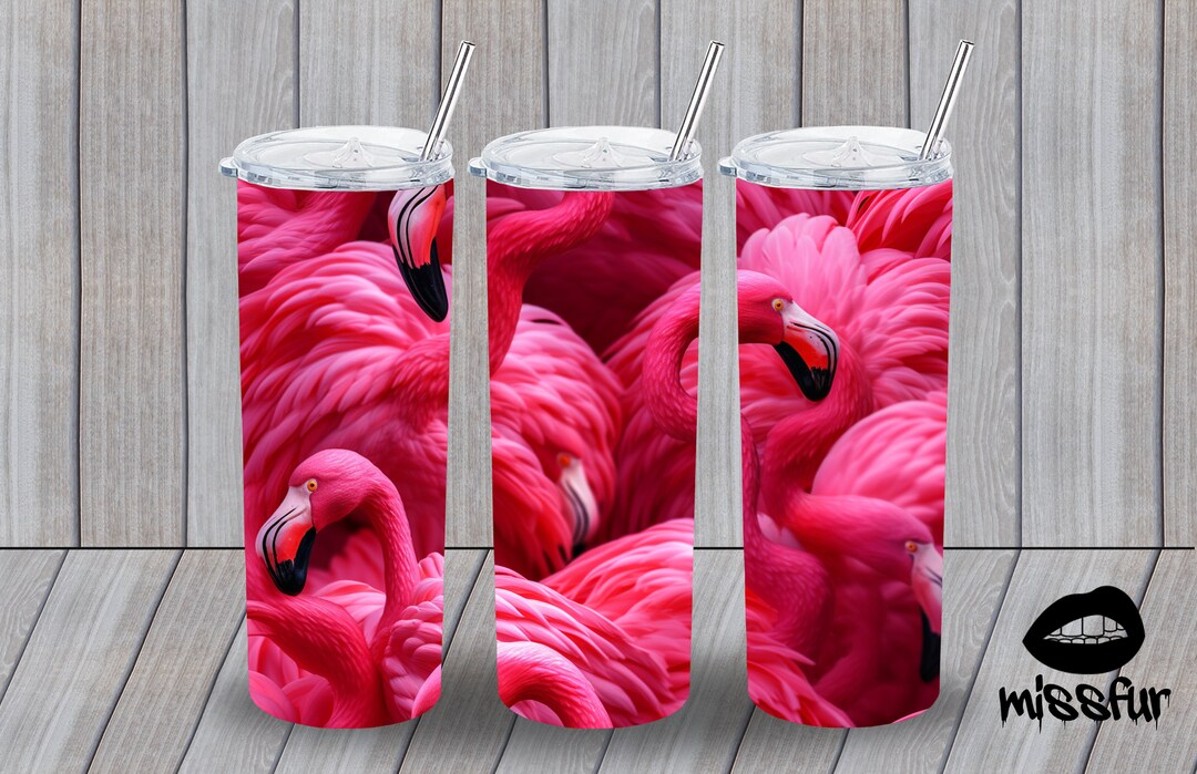 3D Flamingos, Pink Flamingos, 3D Realistic, 20 Oz Skinny Tumbler ...