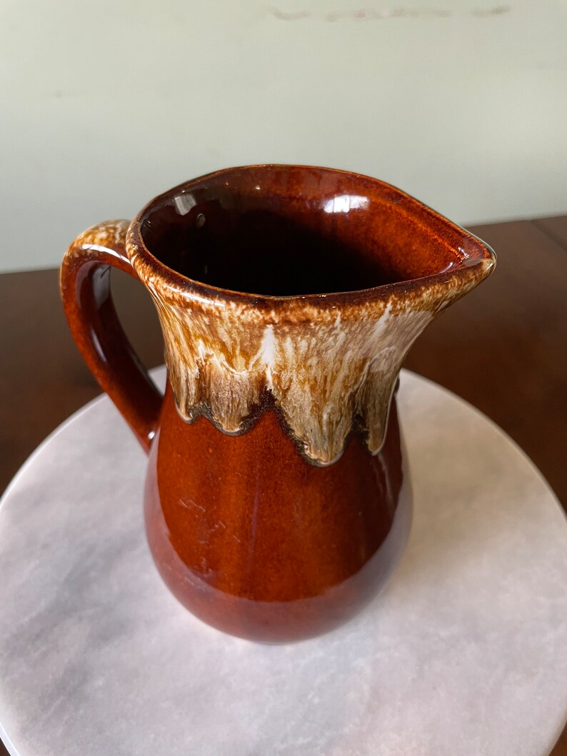 Vintage Roseville Drip Pottery Pitcher - Etsy