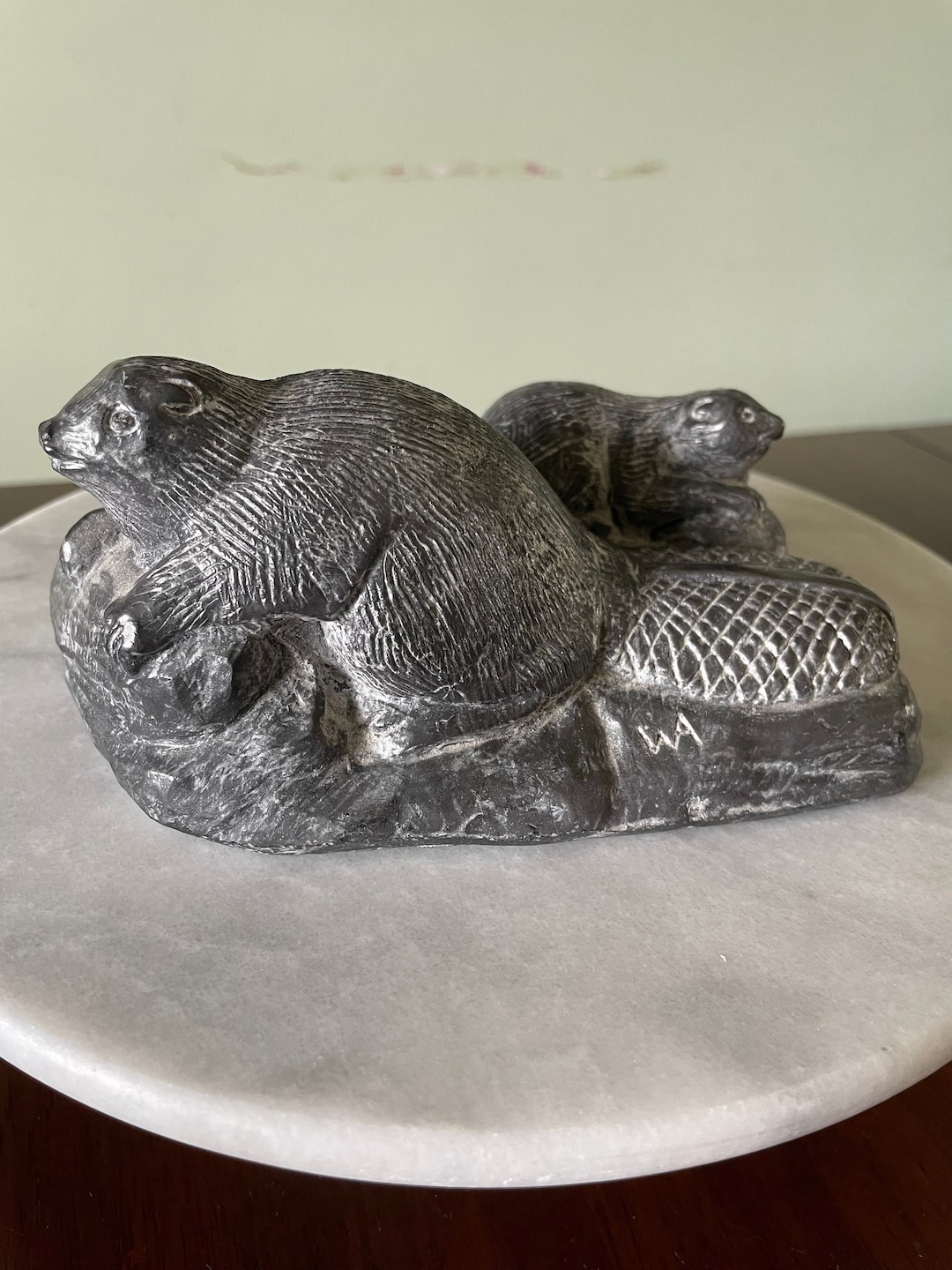 Vintage Wolf Original Mother and Baby Beavers Figurine - Etsy