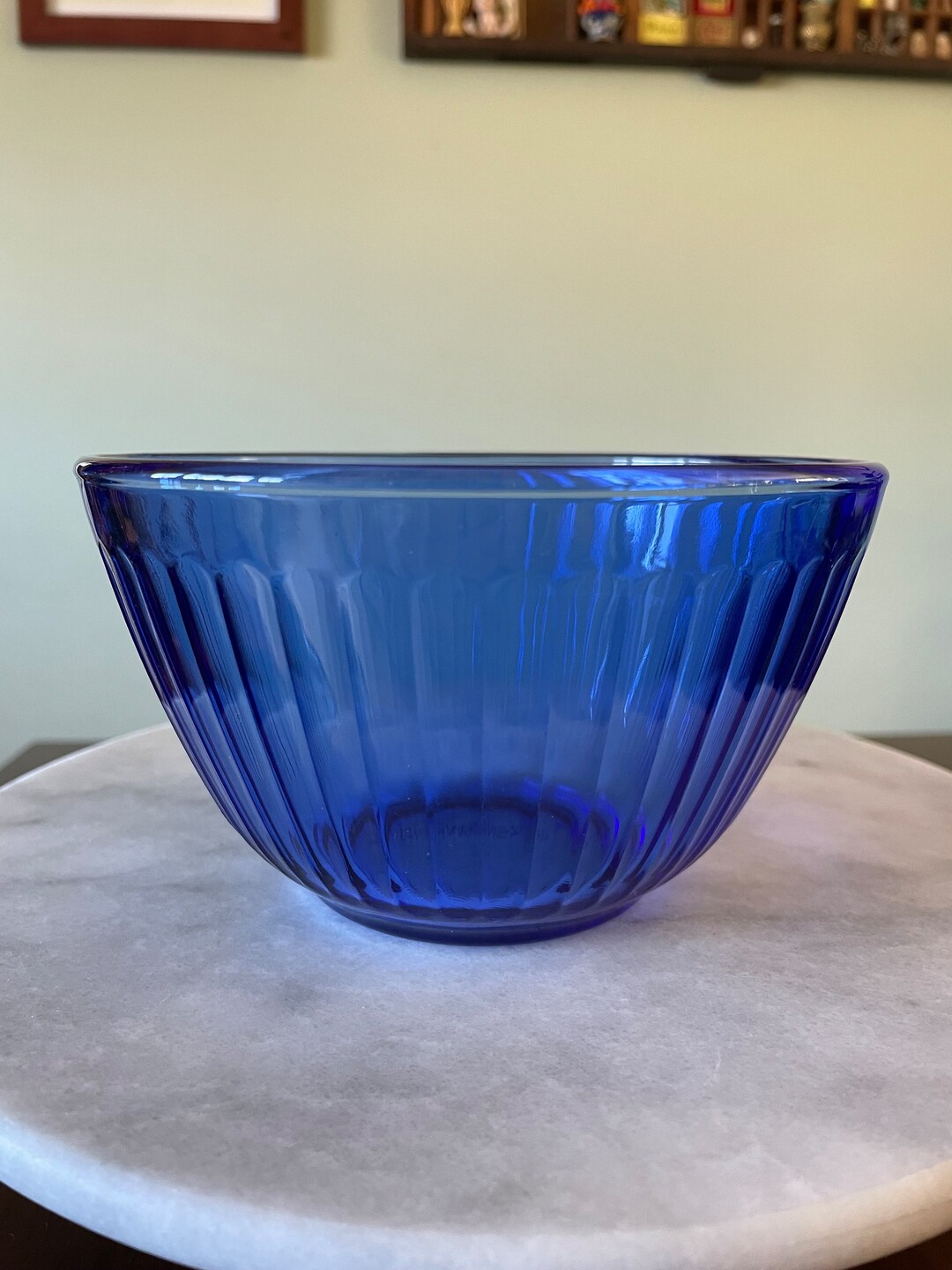Small Pyrex Cobalt Blue Ribbed Mixing Bowl - 7401-s - Etsy