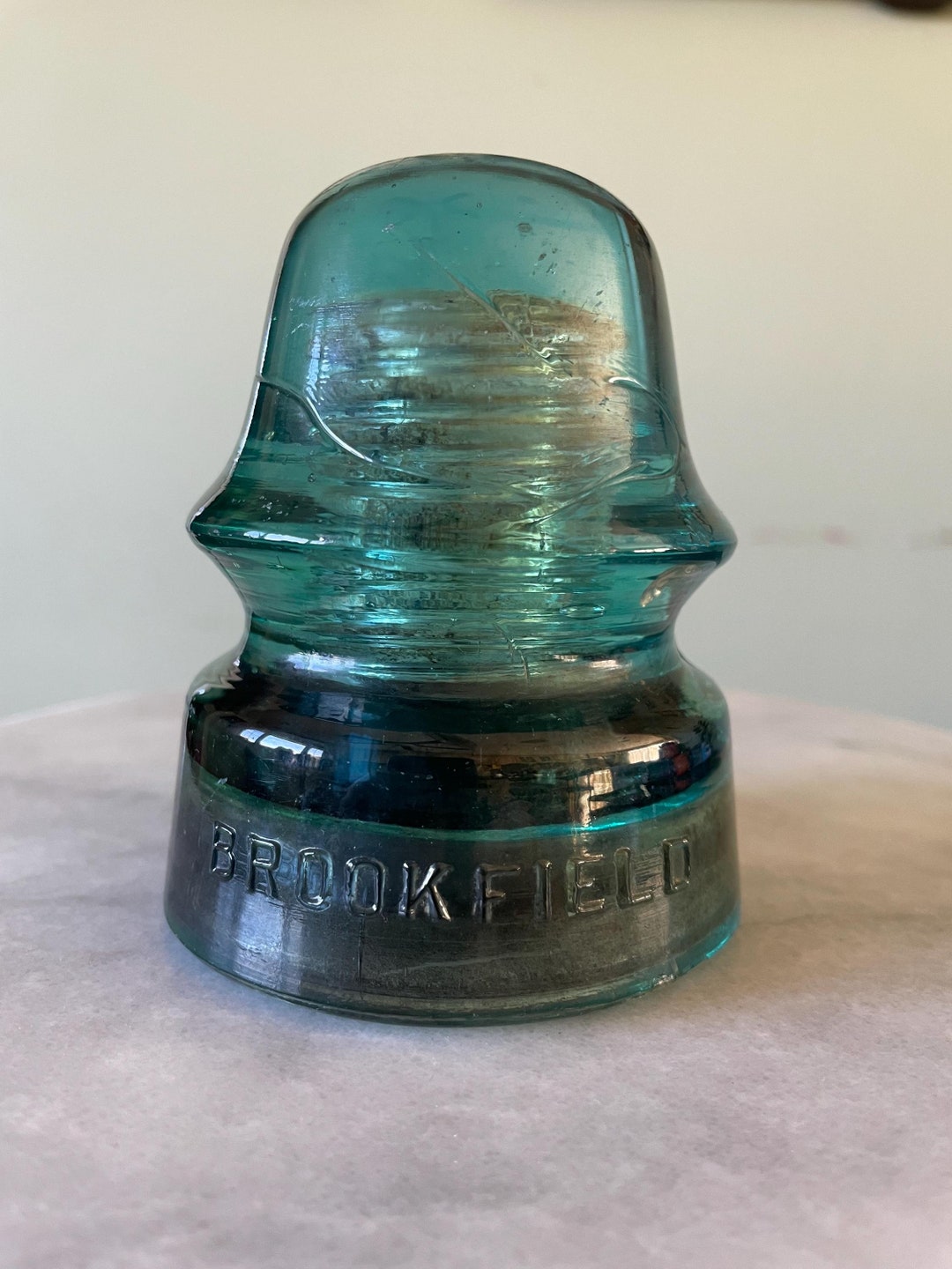 Vintage Blue Green Brookfield Glass Insulator - New York - Etsy