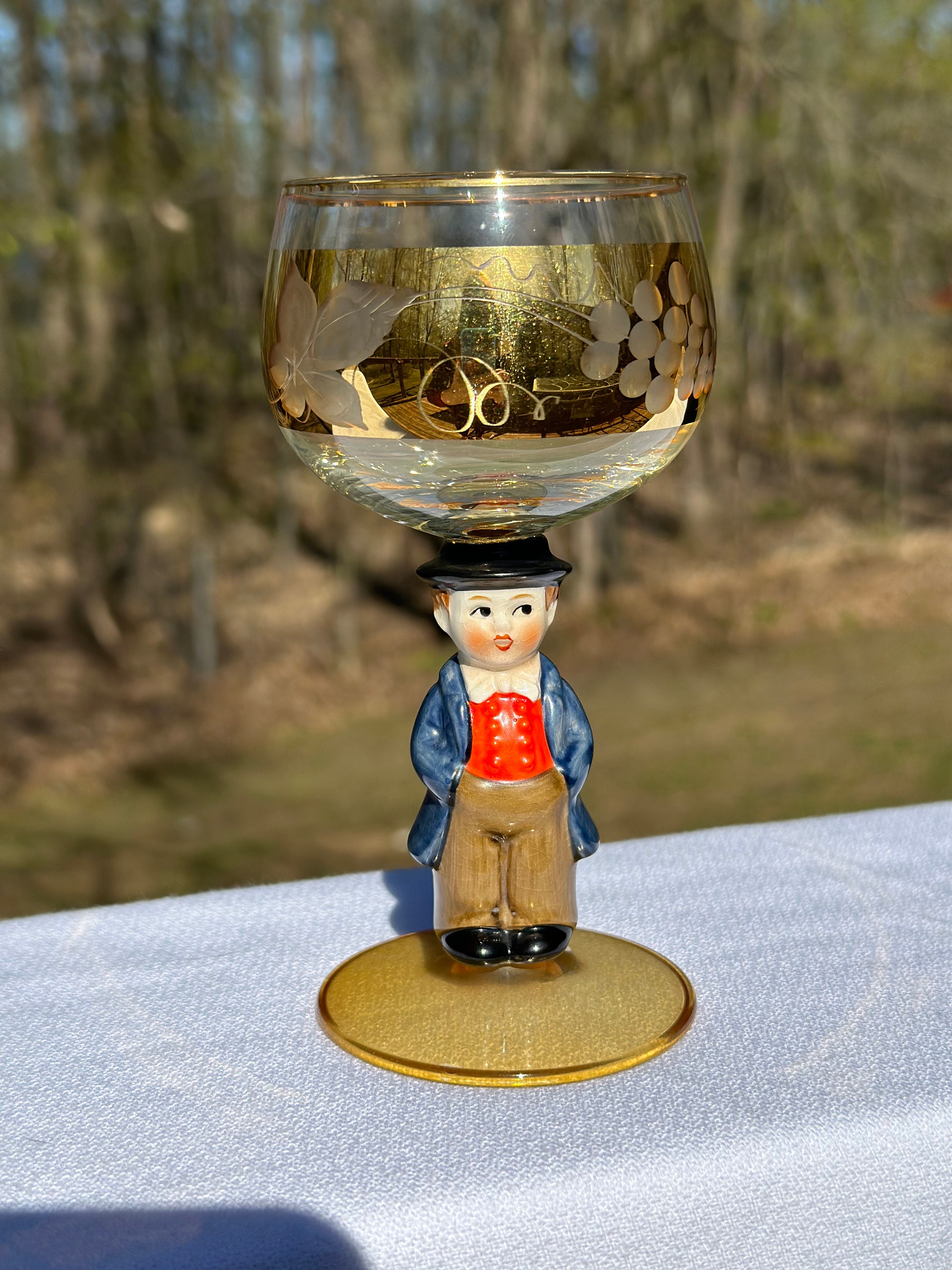 Vintage Goebel Hummel Bavarian Figurine Wine Glasses - Set of 6 FREE ...