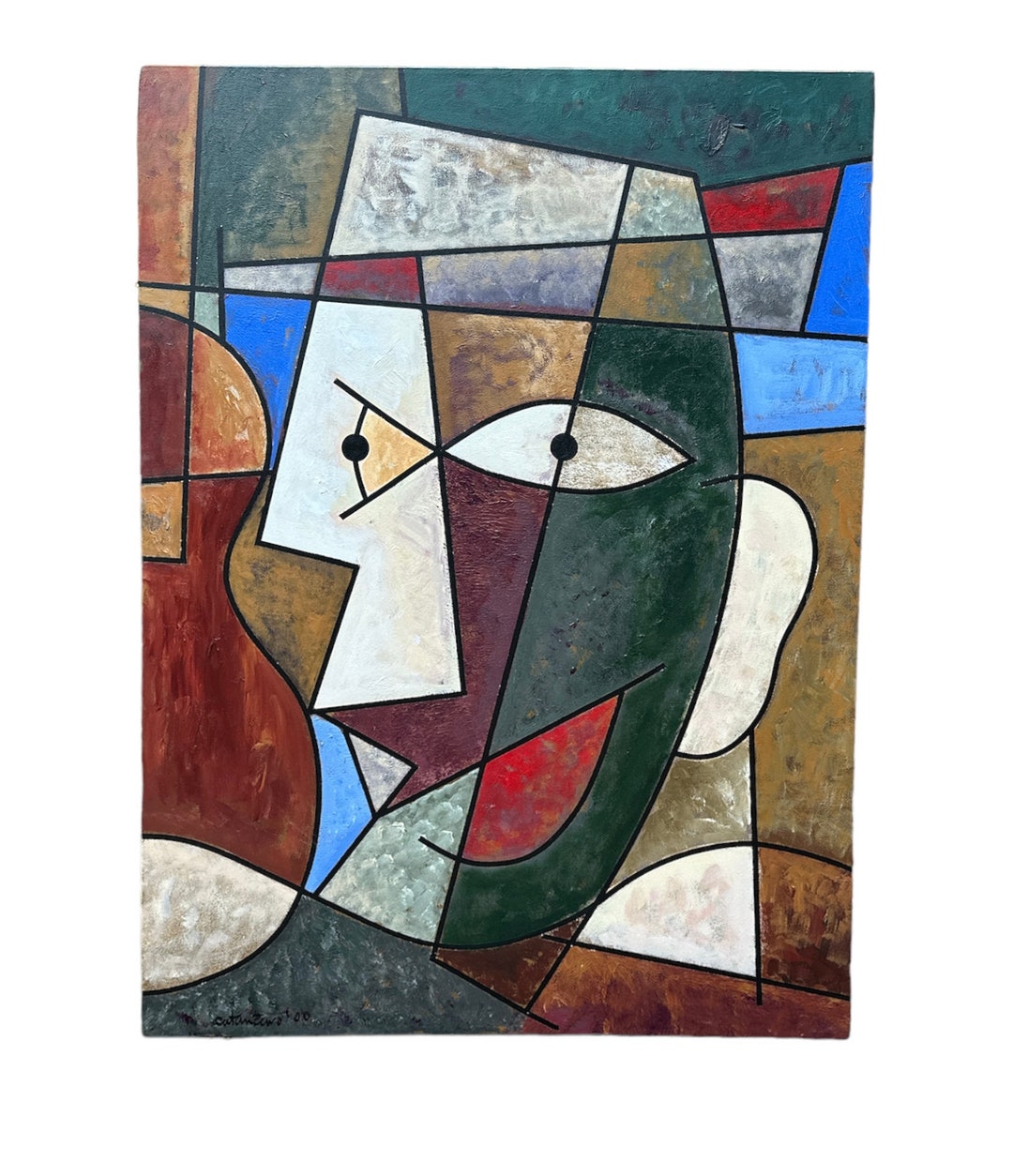 Original Painting Abstract Cubist Joseph Catanzaro 2000 - Etsy