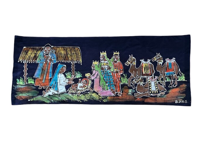 Batik Nativity Textile Artist Signed - Etsy