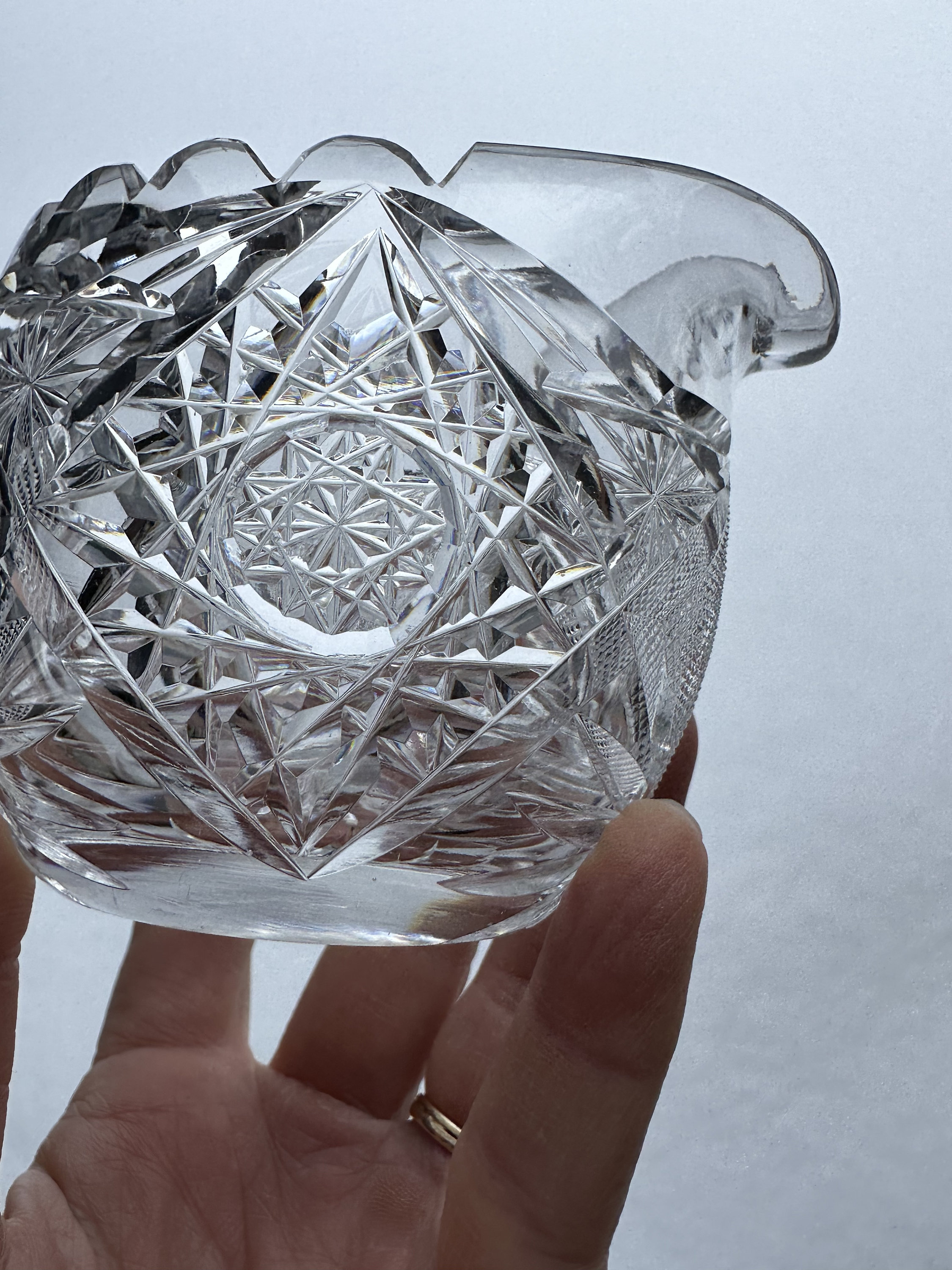 Antique American Brilliant Period Cut Crystal Glass Sugar Creamer Set ...