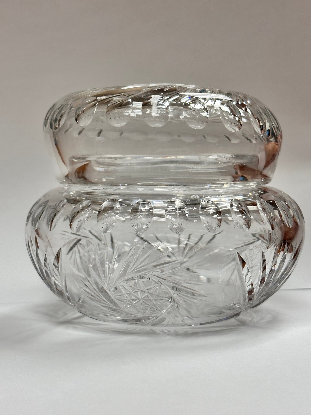 Antique American Crystal Cut Glass Hair Receiver - Etsy