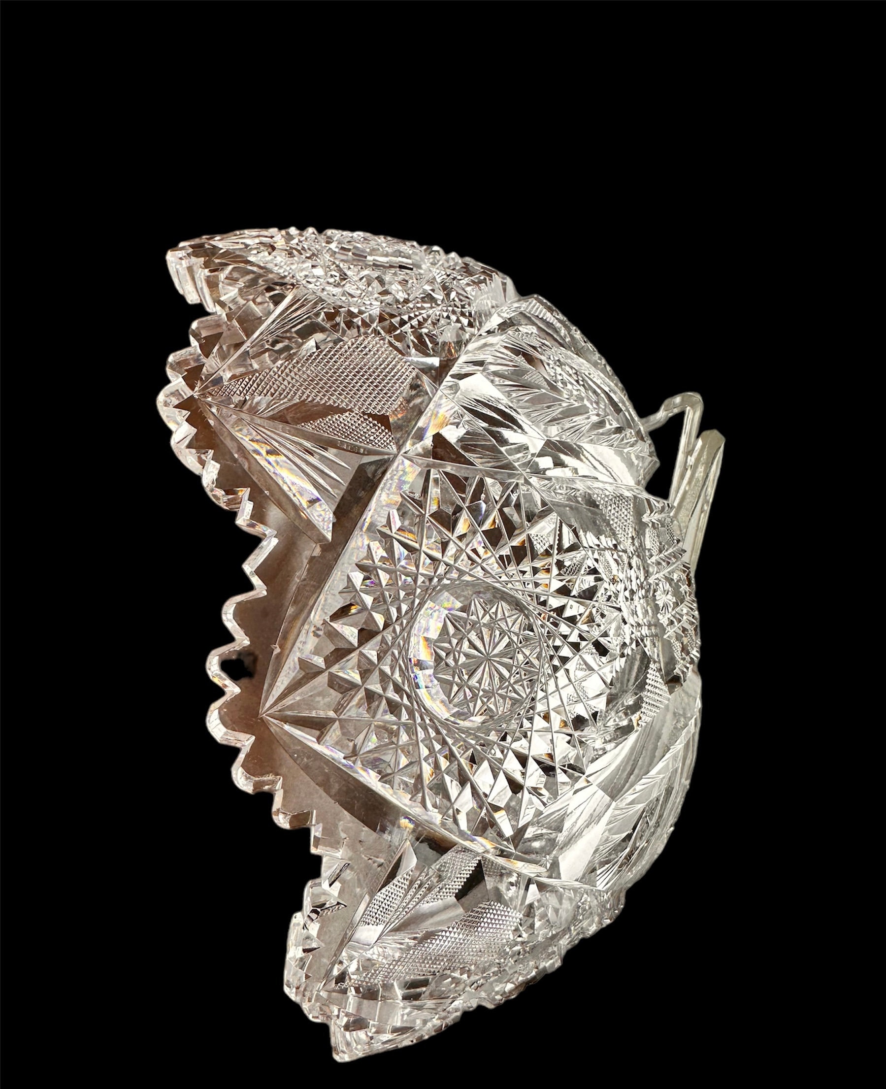 Antique 1904 Crystal Serving Bowl American Brilliant Period Shotton ...