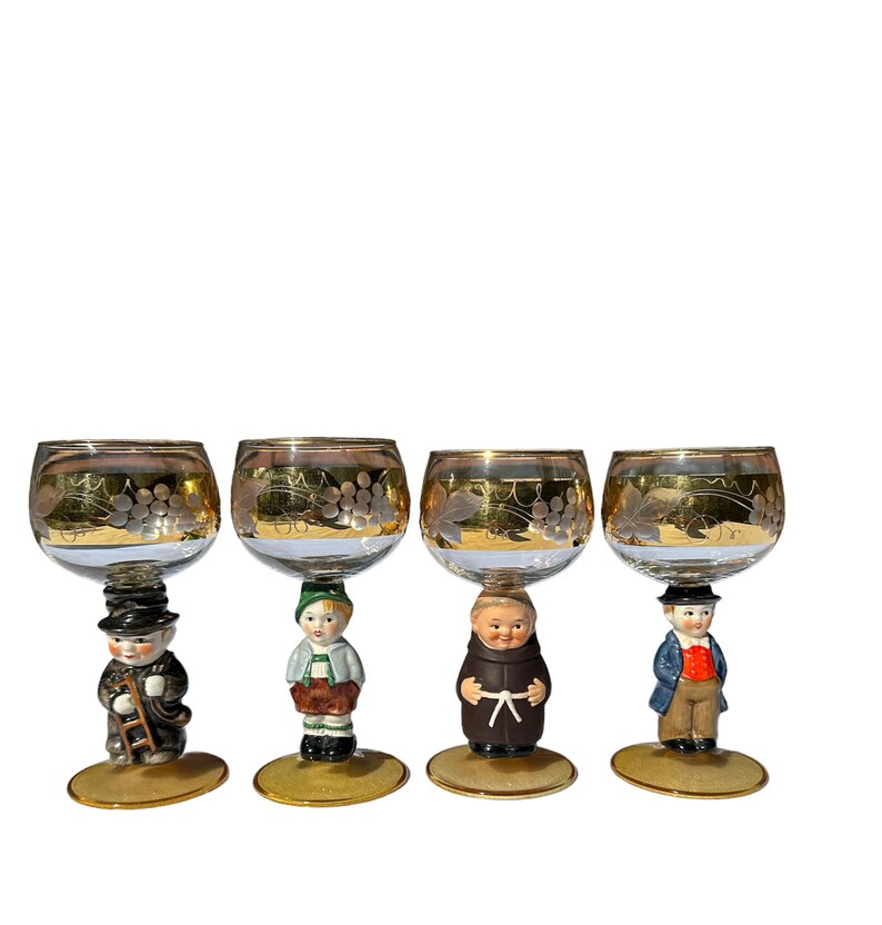 Vintage Goebel Hummel Bavarian Figurine Wine Glasses Set of - Etsy