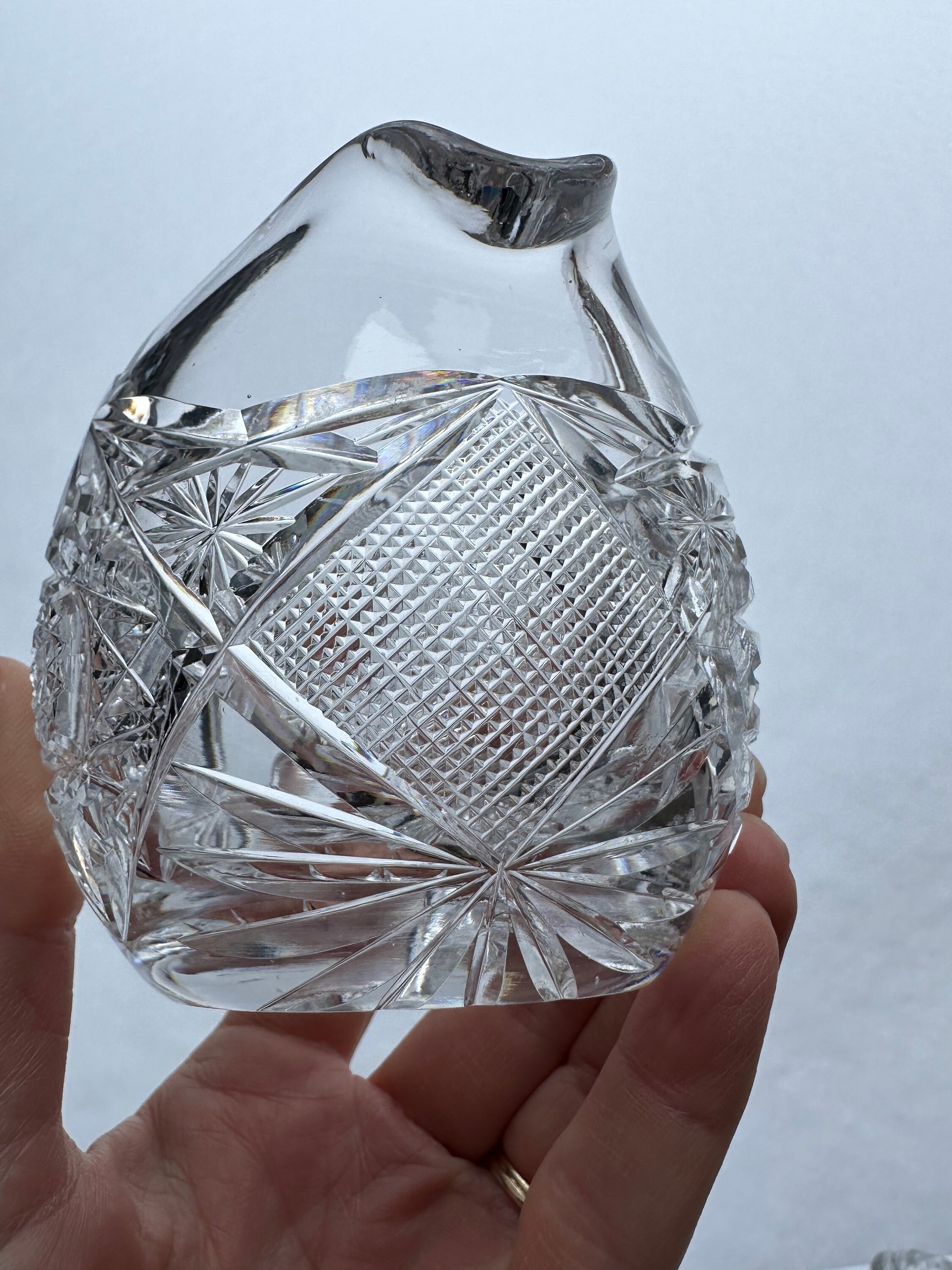 Antique American Brilliant Period Cut Crystal Glass Sugar Creamer Set ...