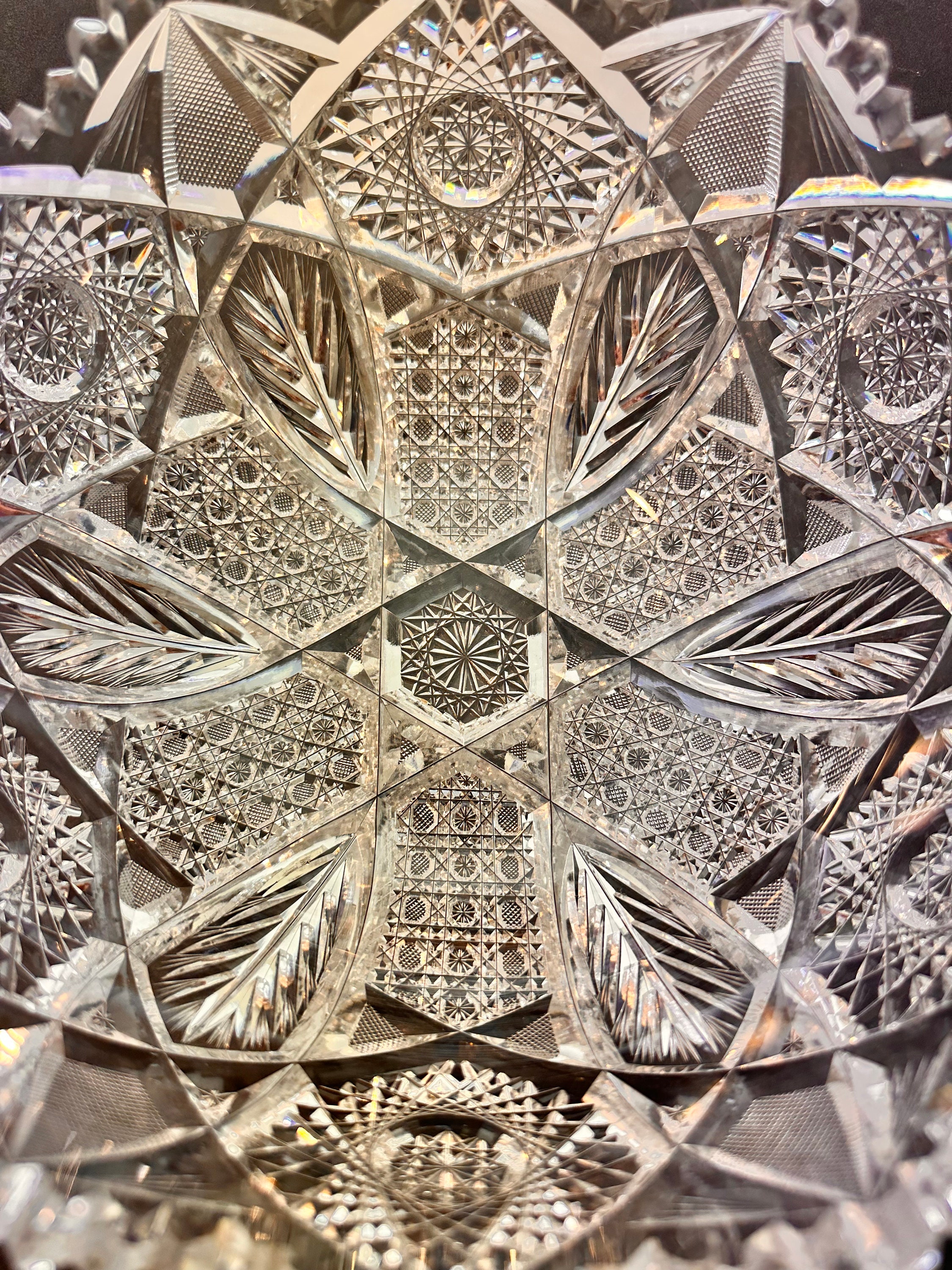 Antique 1904 Crystal Serving Bowl American Brilliant Period Shotton ...