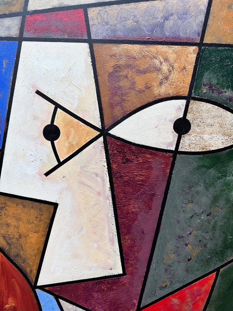 Original Painting Abstract Cubist Joseph Catanzaro 2000 - Etsy