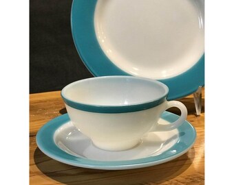 Turquoise Milk Glass - Etsy