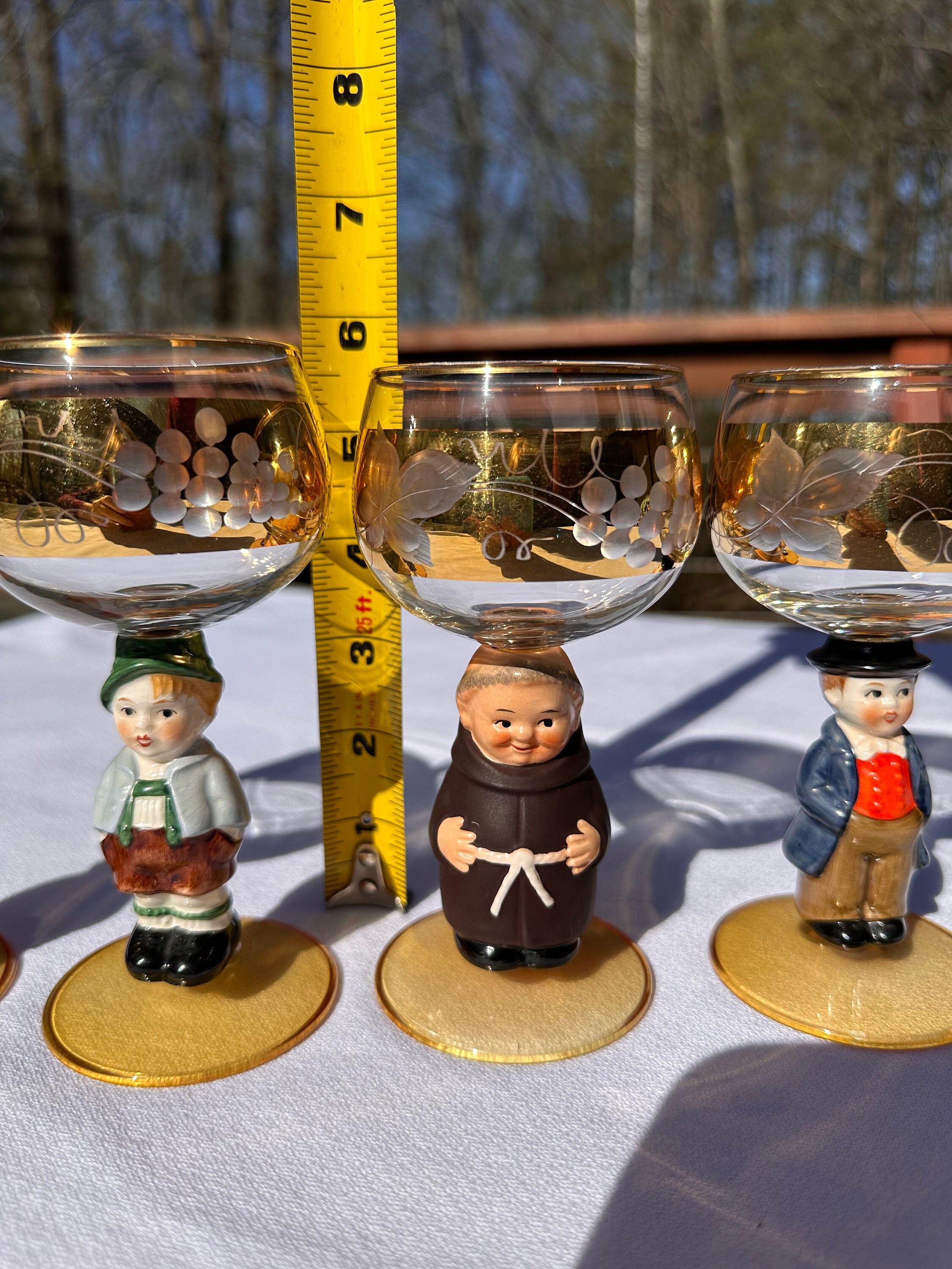 Vintage Goebel Hummel Bavarian Figurine Wine Glasses - Set of 6 FREE ...