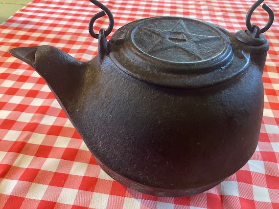 Cast Iron Antique Teapot Kettle Chattanooga Star 8 Swivel Lid - Etsy