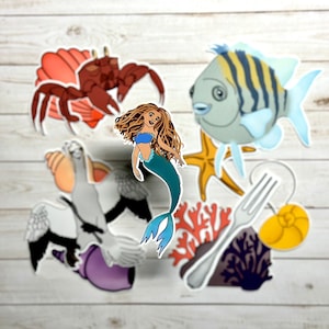 The Little Mermaid Sticker Pack Beach Stickers Disney Sticker Sebastian ...