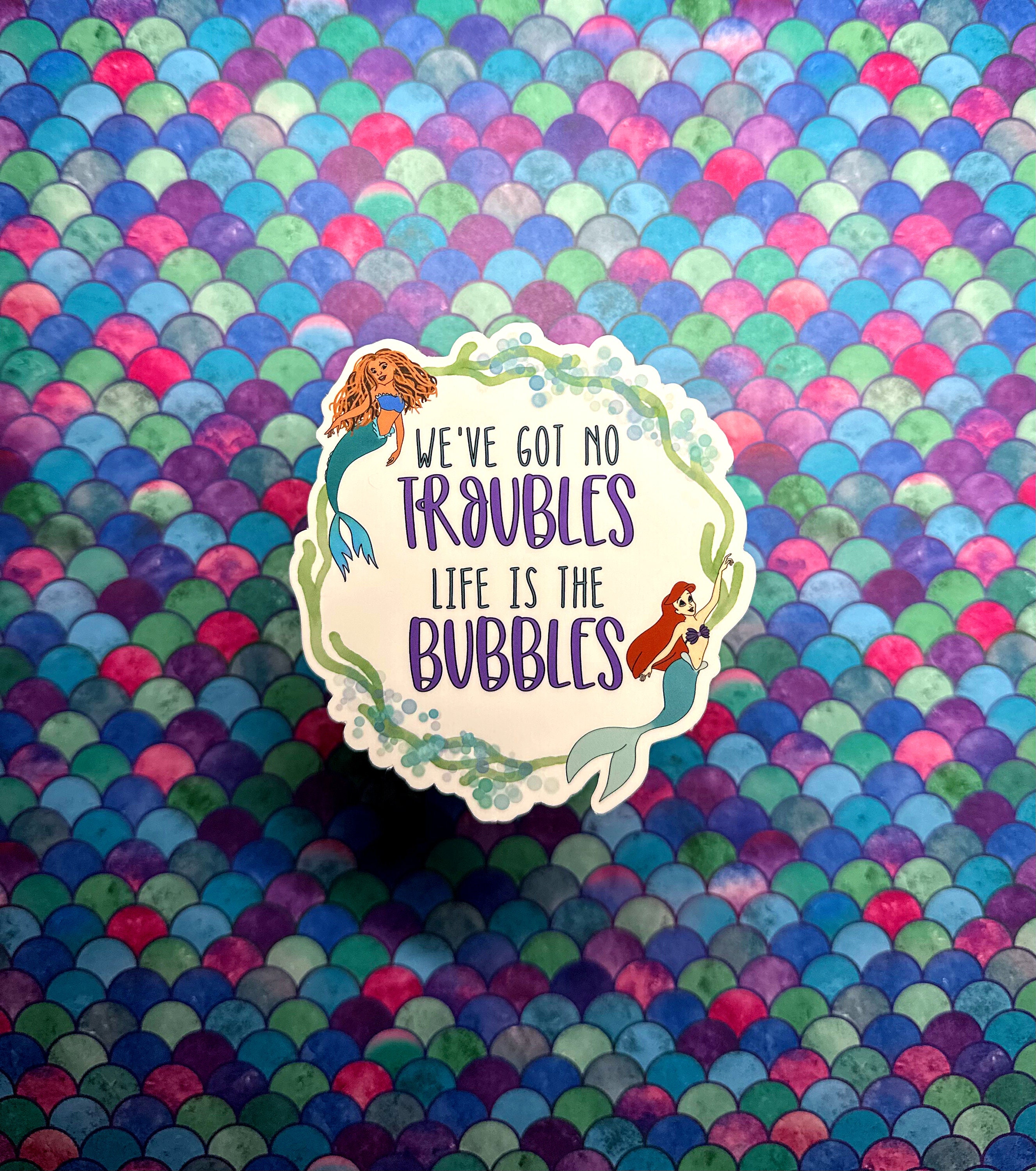 The Little Mermaid Sticker Weve Got No Troubles Life is - Etsy
