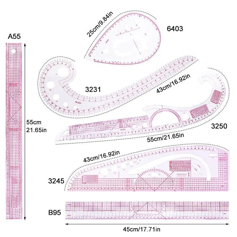 French Curve Ruler Soft Patchwork Ruler Measure Tailor Ruler Drawing ...