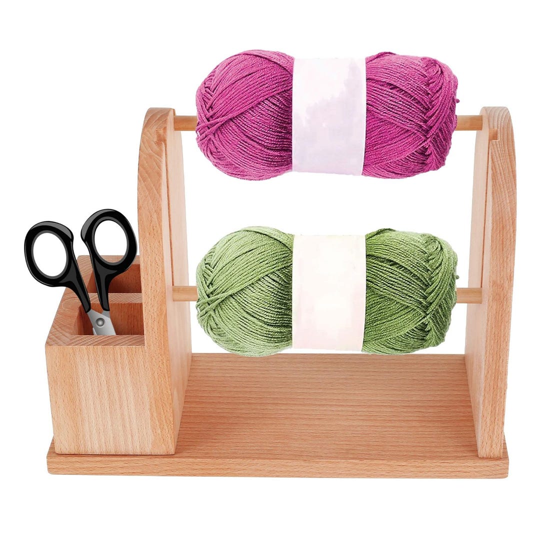 Wooden Yarn Holder Spinning Knitting Tools Wood Yarn Rack Stand Yarn ...