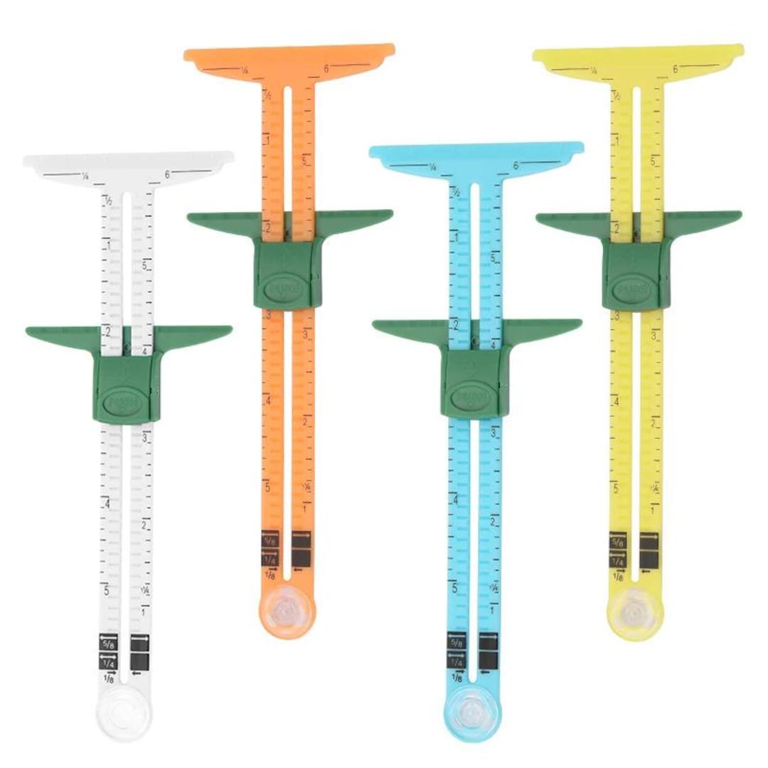 5-in-1 Sliding Gauge Measuring Ruler Plastic Drawing Tailor Patchwork ...