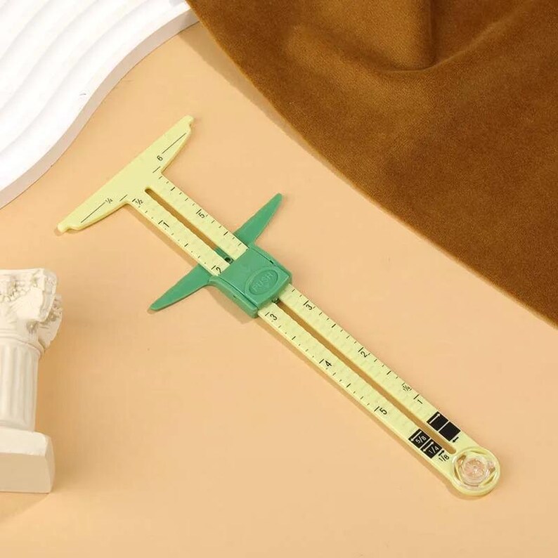 5-in-1 Sliding Gauge Measuring Ruler Plastic Drawing Tailor Patchwork ...