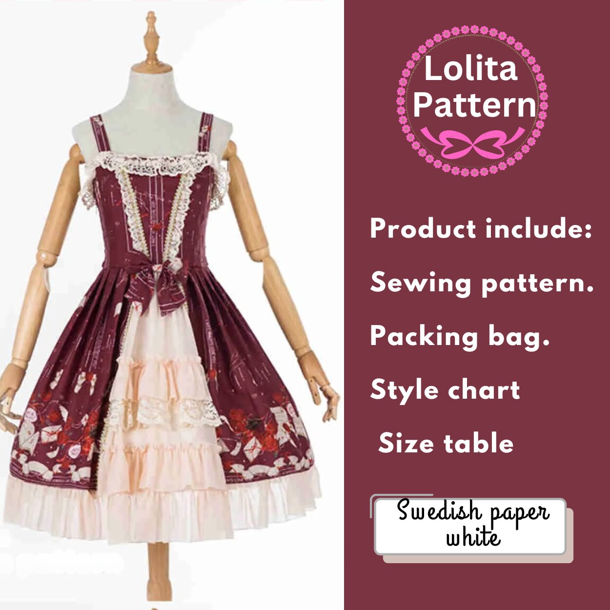 Sewing Patterns Dress Lolita Female Soil Sling Dress Clothing Pattern ...