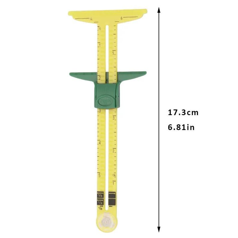 5-in-1 Sliding Gauge Measuring Ruler Plastic Drawing Tailor Patchwork ...