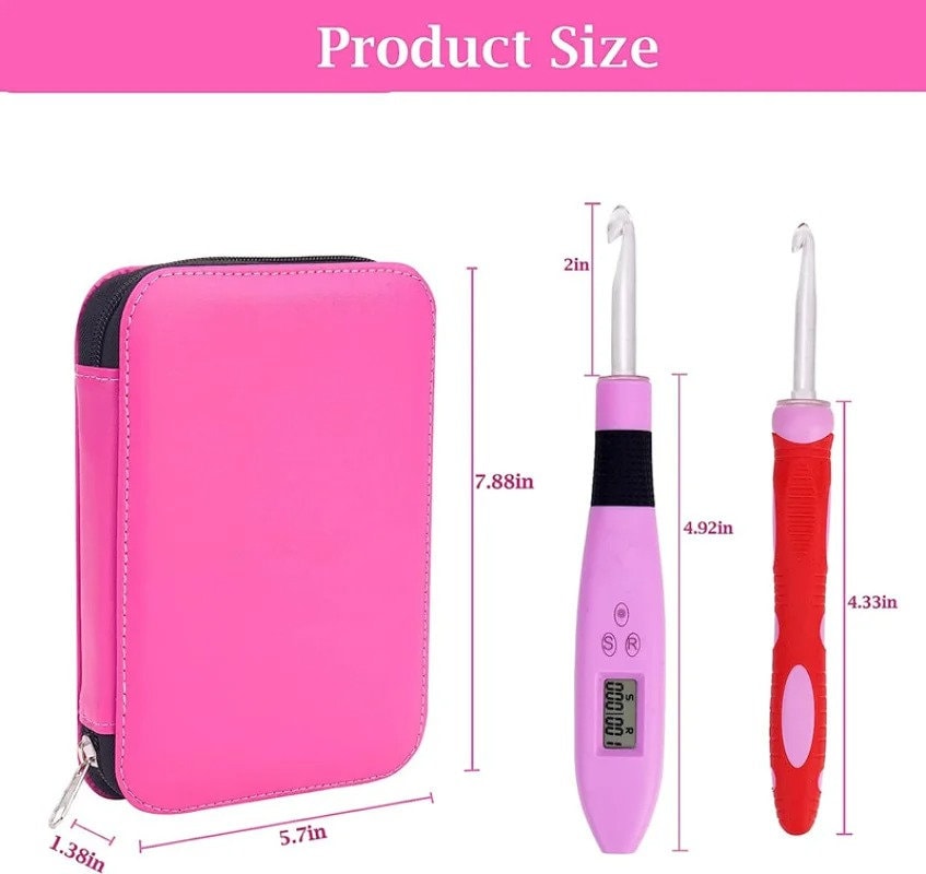 Row Digital Counter With LED Light Include 17-piece Crochet Hook Set ...