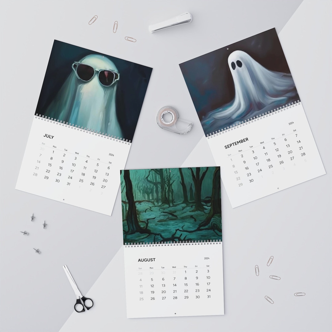 Ghost Calendar, Halloween Planner, Halloween Countdown Calendar, Spooky ...