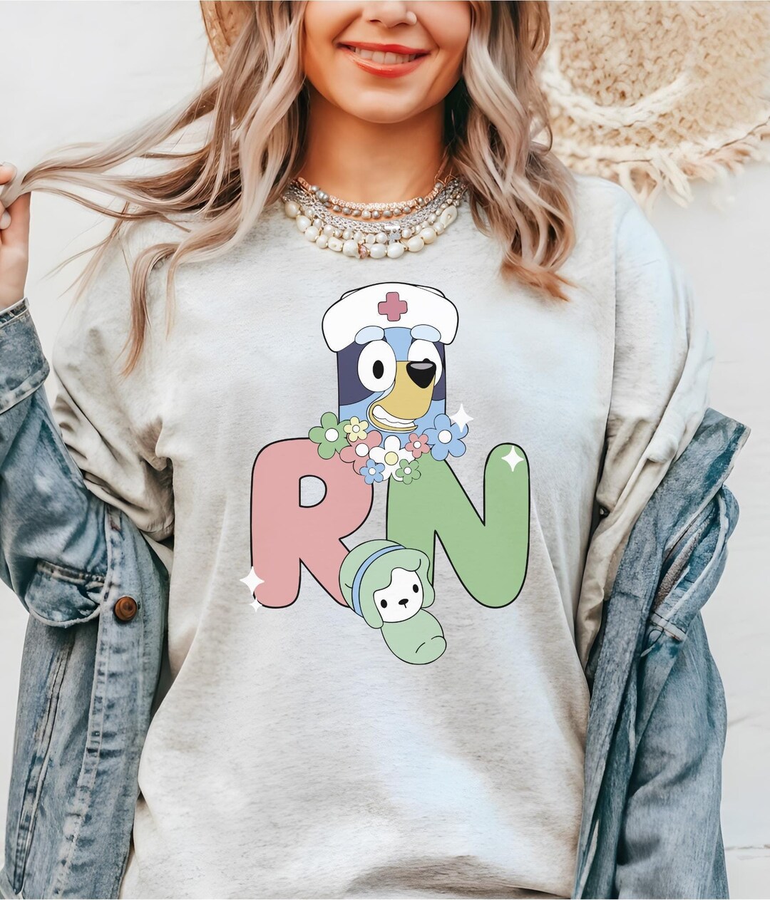 Bluey Nurse Shirt, Bluey RN Shirt, Custom Nurse Shirt, Fall Nurse Shirt ...