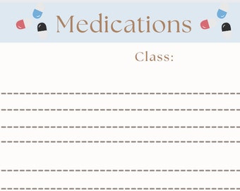 Medication Information Sheet - Etsy