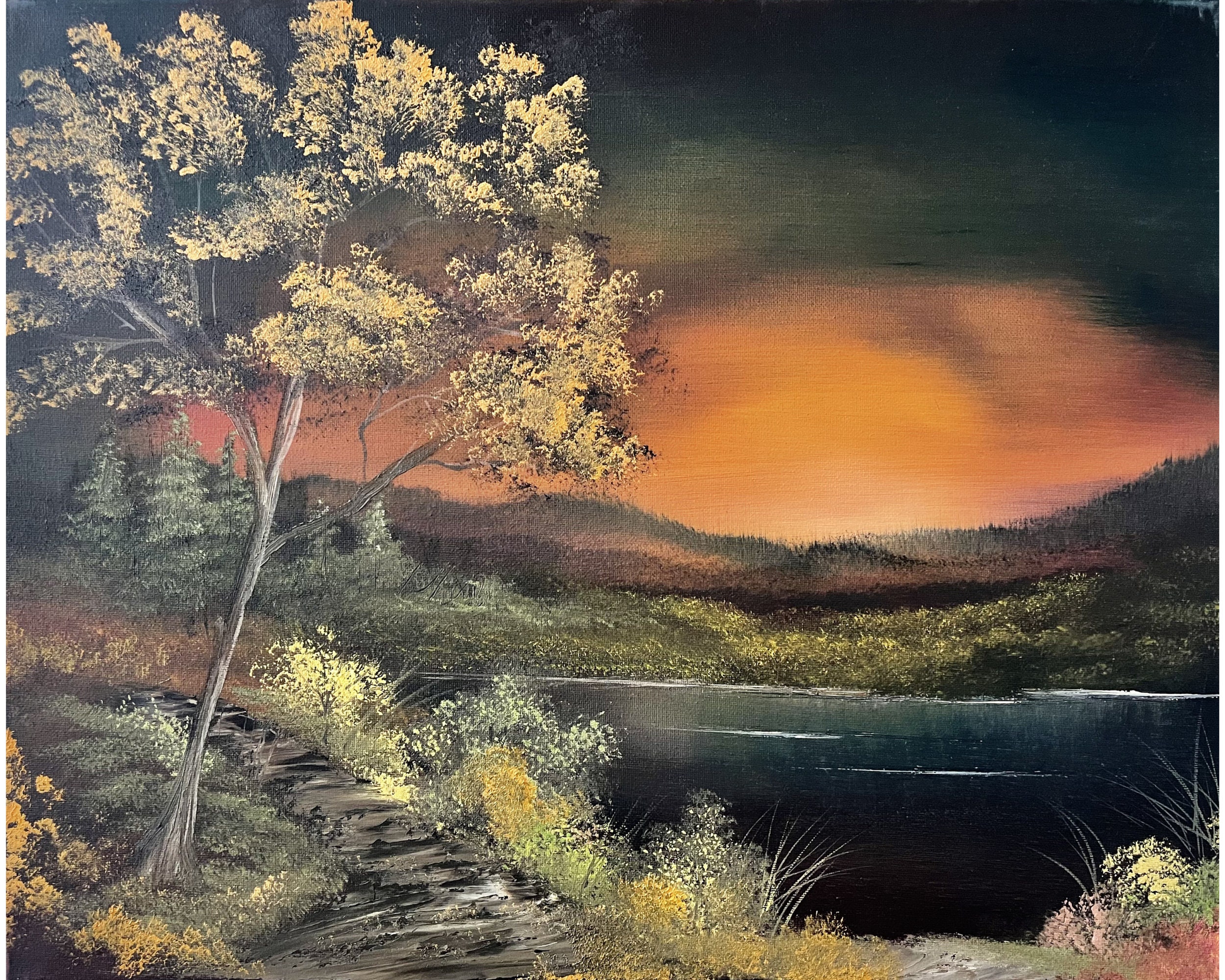 Original Art Hand Painted Fall Landscape, Oil on Canvas, Alla Prima Oil ...